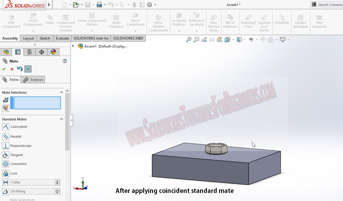 How To Apply Solidworks Parallel Standard Mate