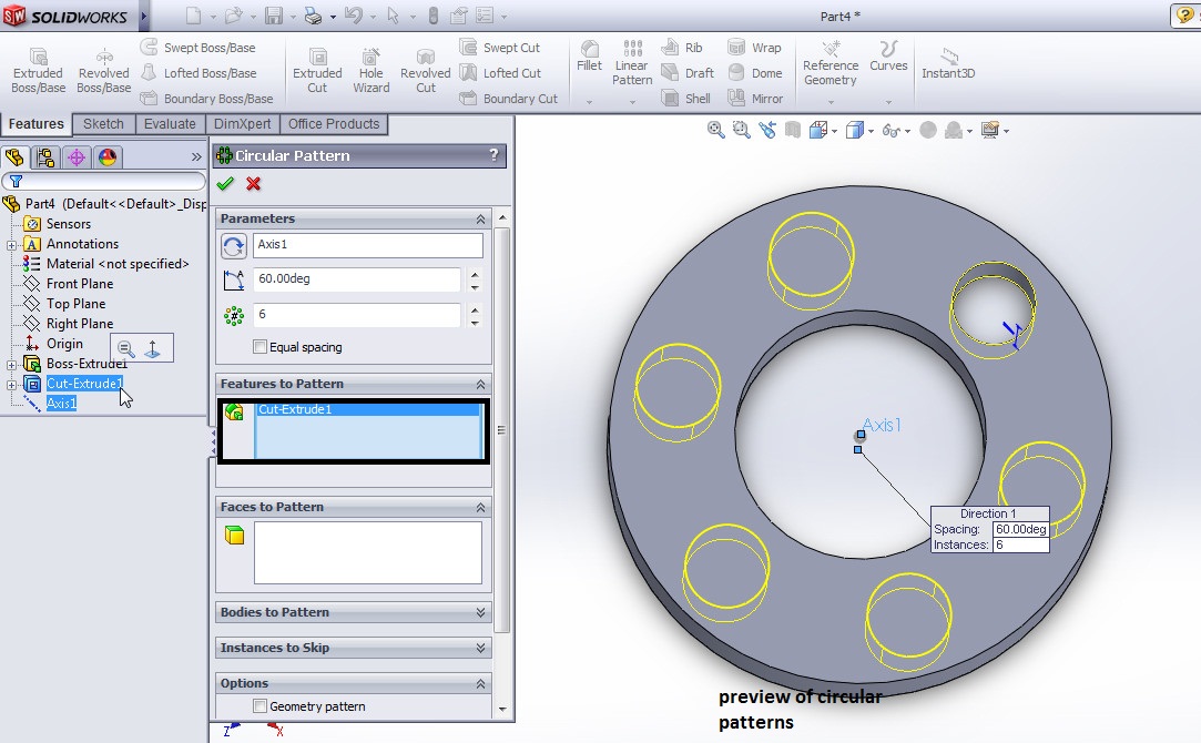 How To Use Solidworks Circular Pattern Feature Tool Helps Designers